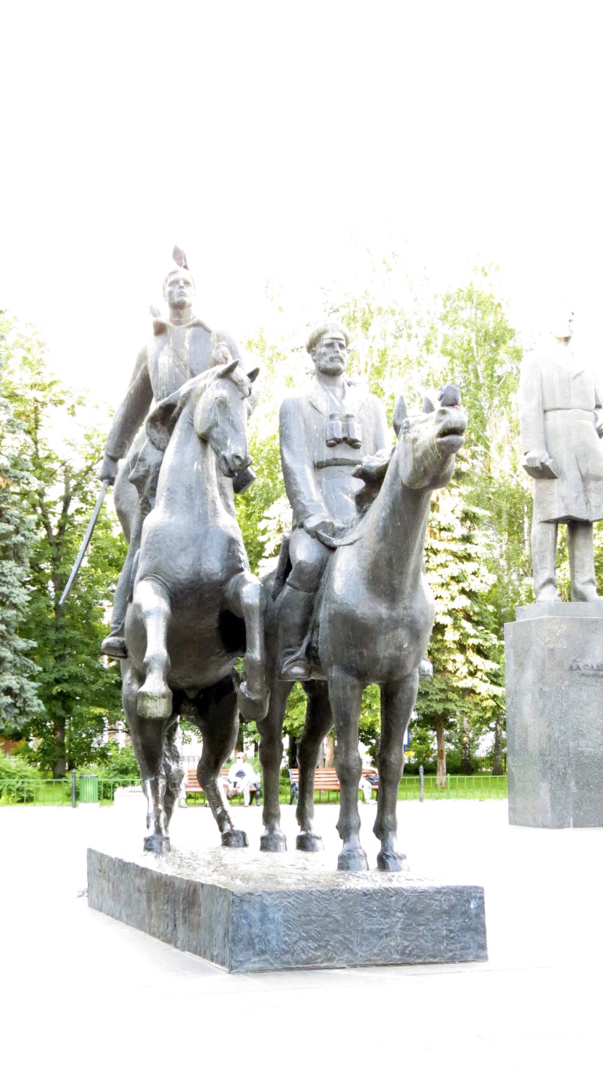Equestrian statue of The young guards in Moscow Russia