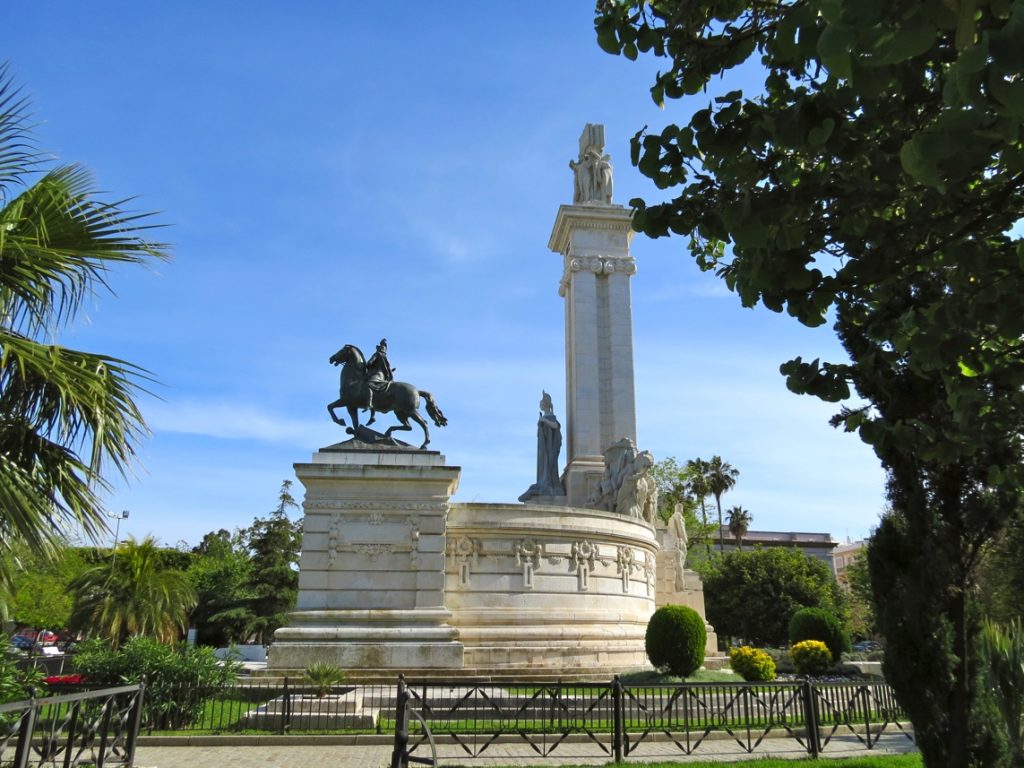 Equestrian statue of Monument of the Constitution in Cadiz Spain