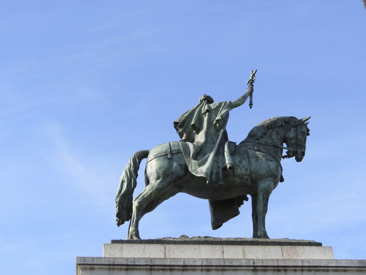 Equestrian statue of Monument of the Constitution in Cadiz Spain