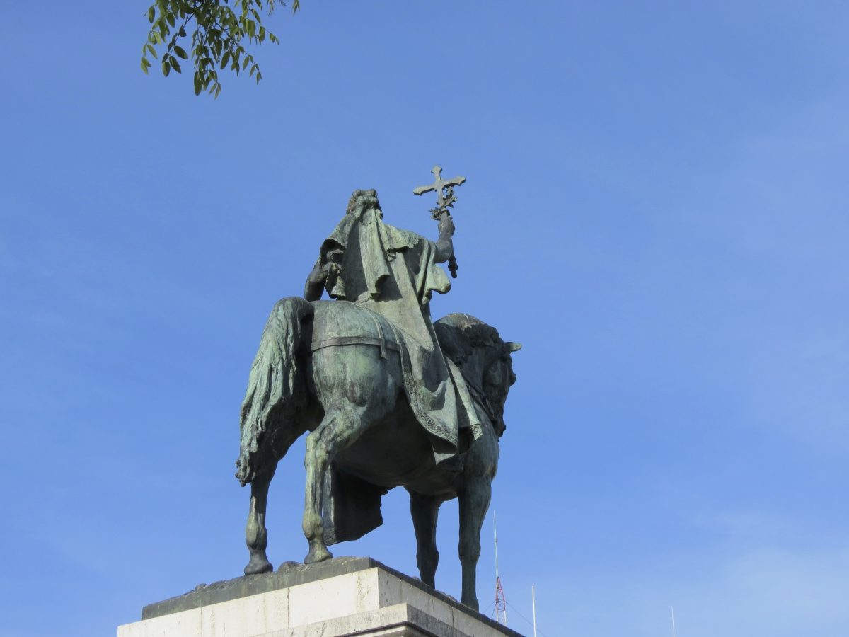 Equestrian statue of Monument of the Constitution in Cadiz Spain