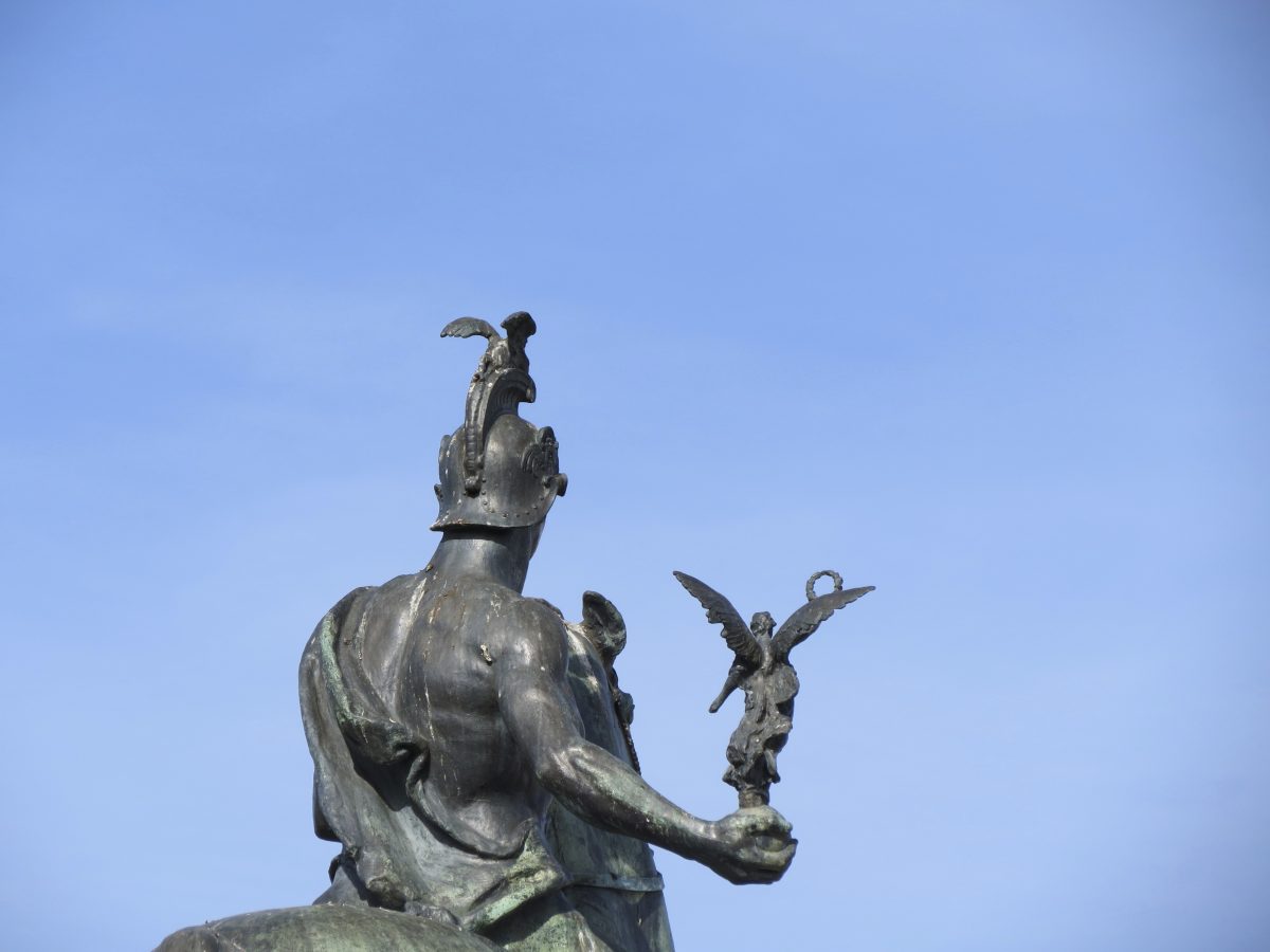 Equestrian statue of Monument of the Constitution in Cadiz Spain