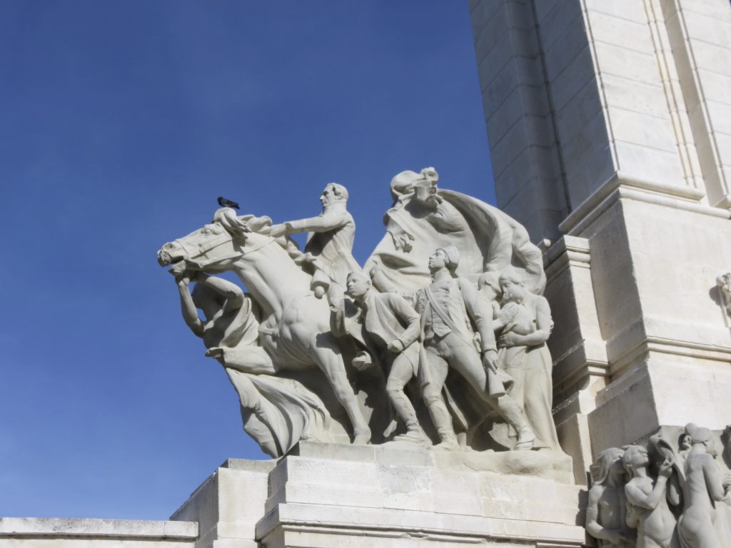 Equestrian statue of Monument of the Constitution in Cadiz Spain