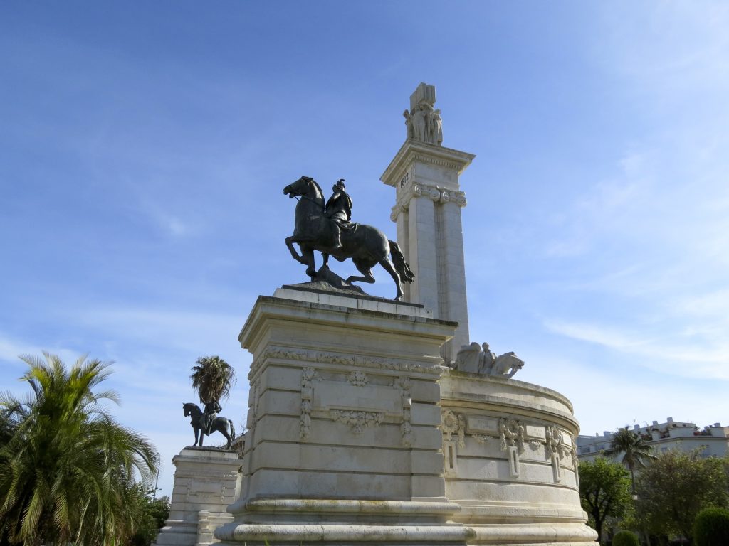 Equestrian statue of Monument of the Constitution in Cadiz Spain