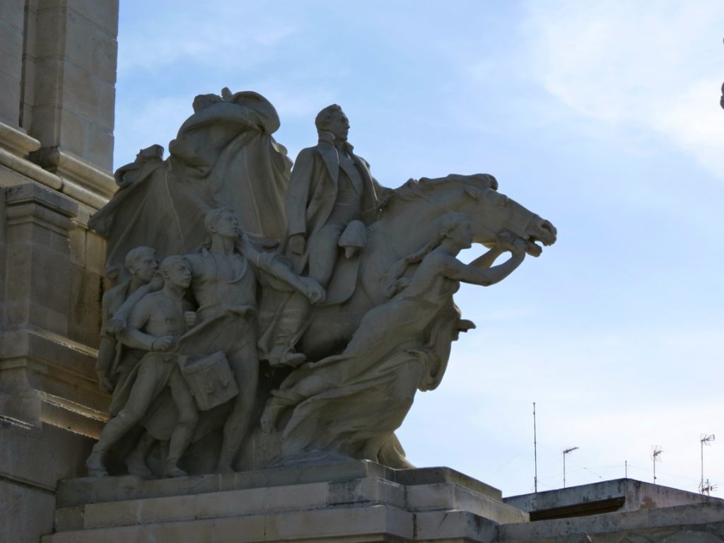 Equestrian statue of Monument of the Constitution in Cadiz Spain