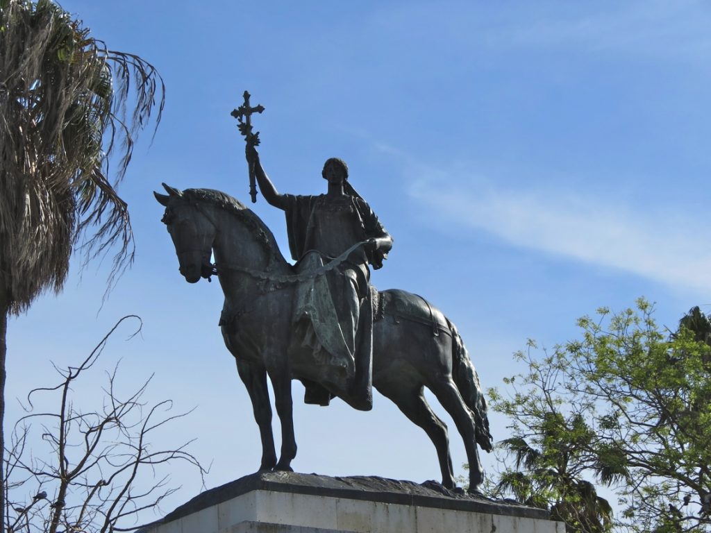 Equestrian statue of Monument of the Constitution in Cadiz Spain