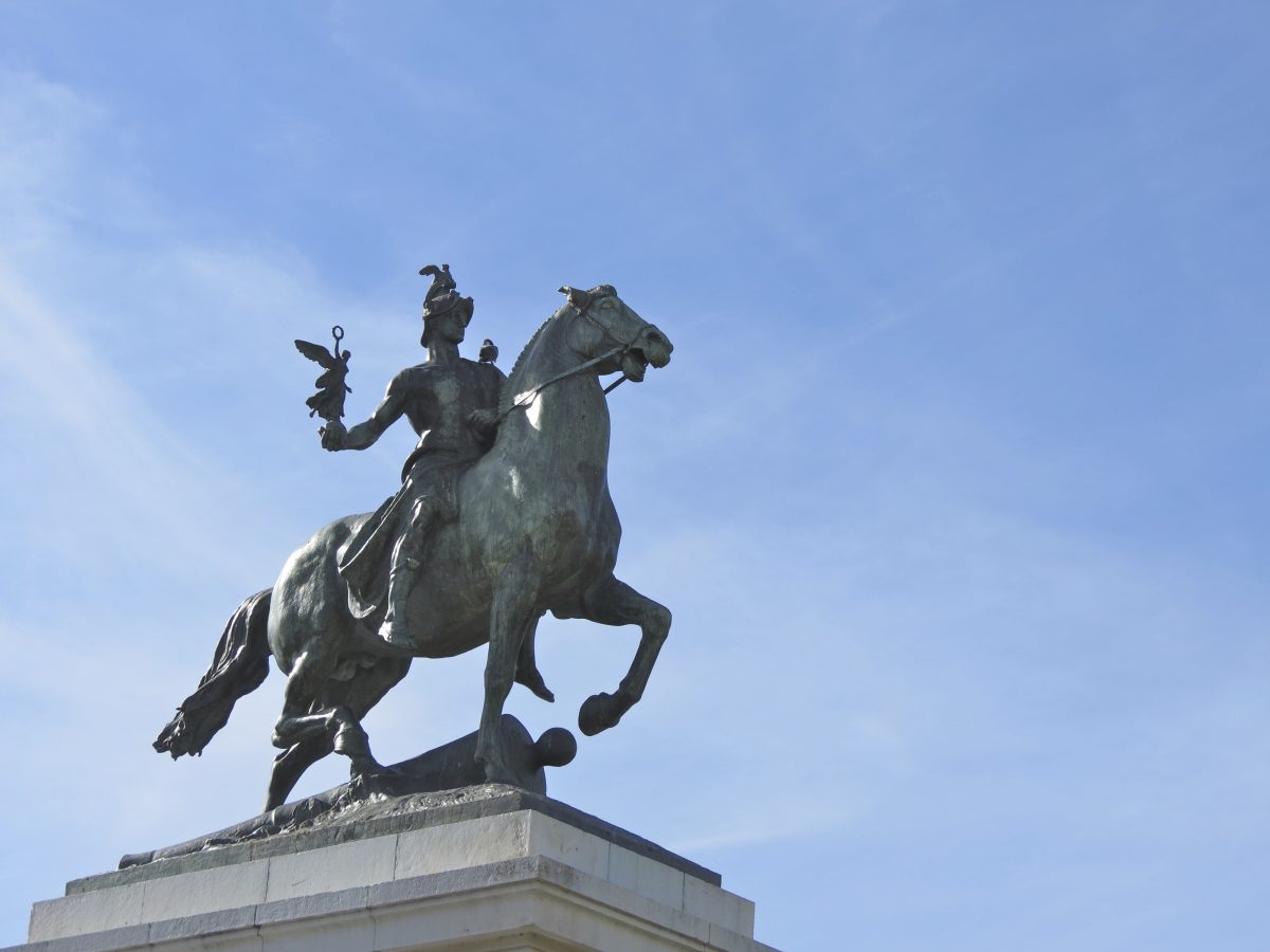 Equestrian statue of Monument of the Constitution in Cadiz Spain