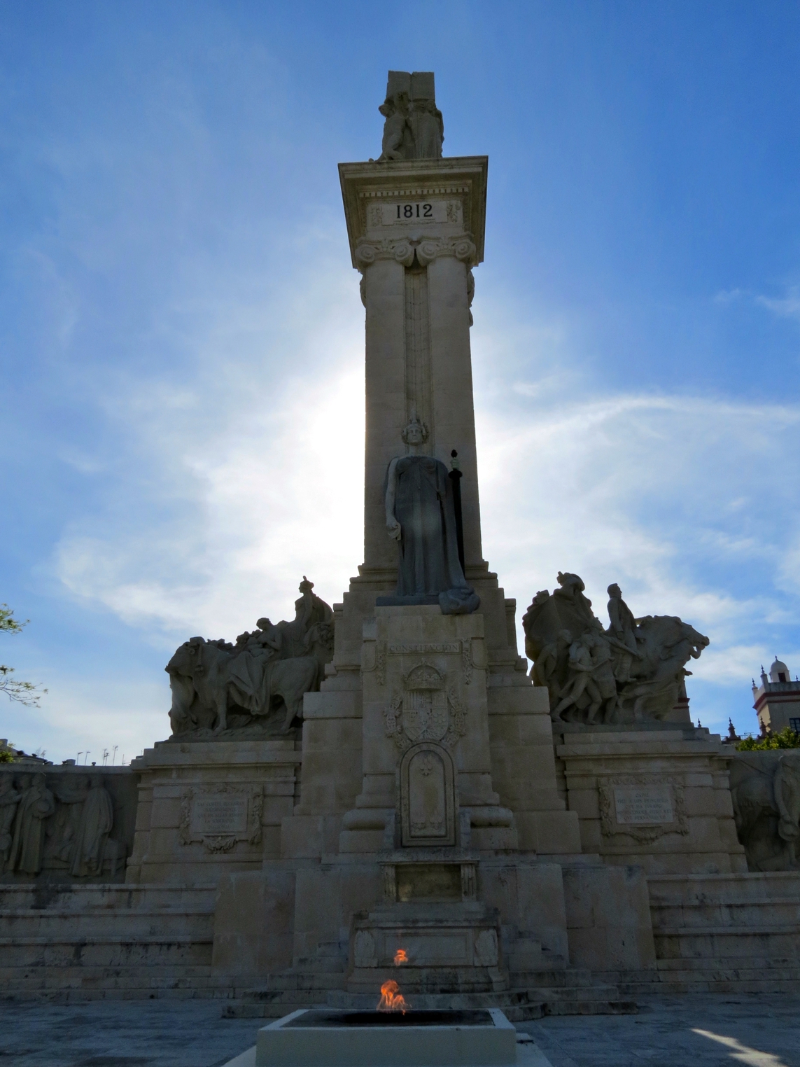 Equestrian statue of Monument of the Constitution in Cadiz Spain