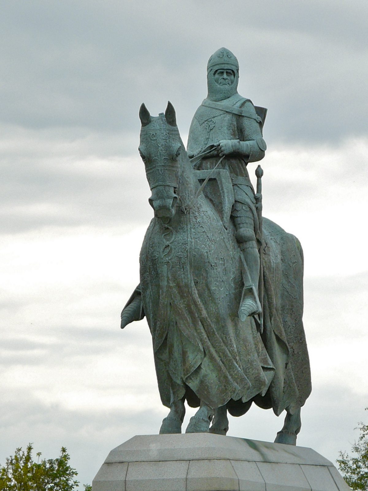 Equestrian statue of Robert the Bruce in Bannockburn UK