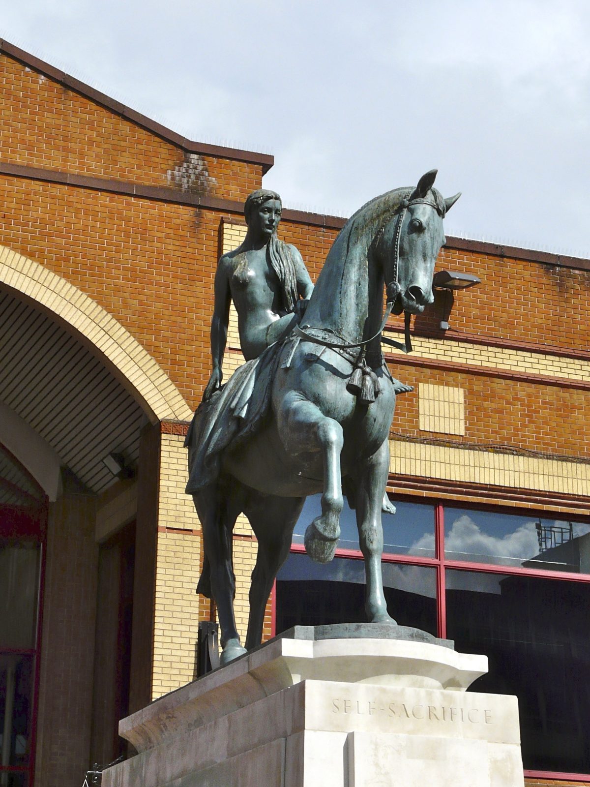 Equestrian statue of Lady Godiva in Coventry UK