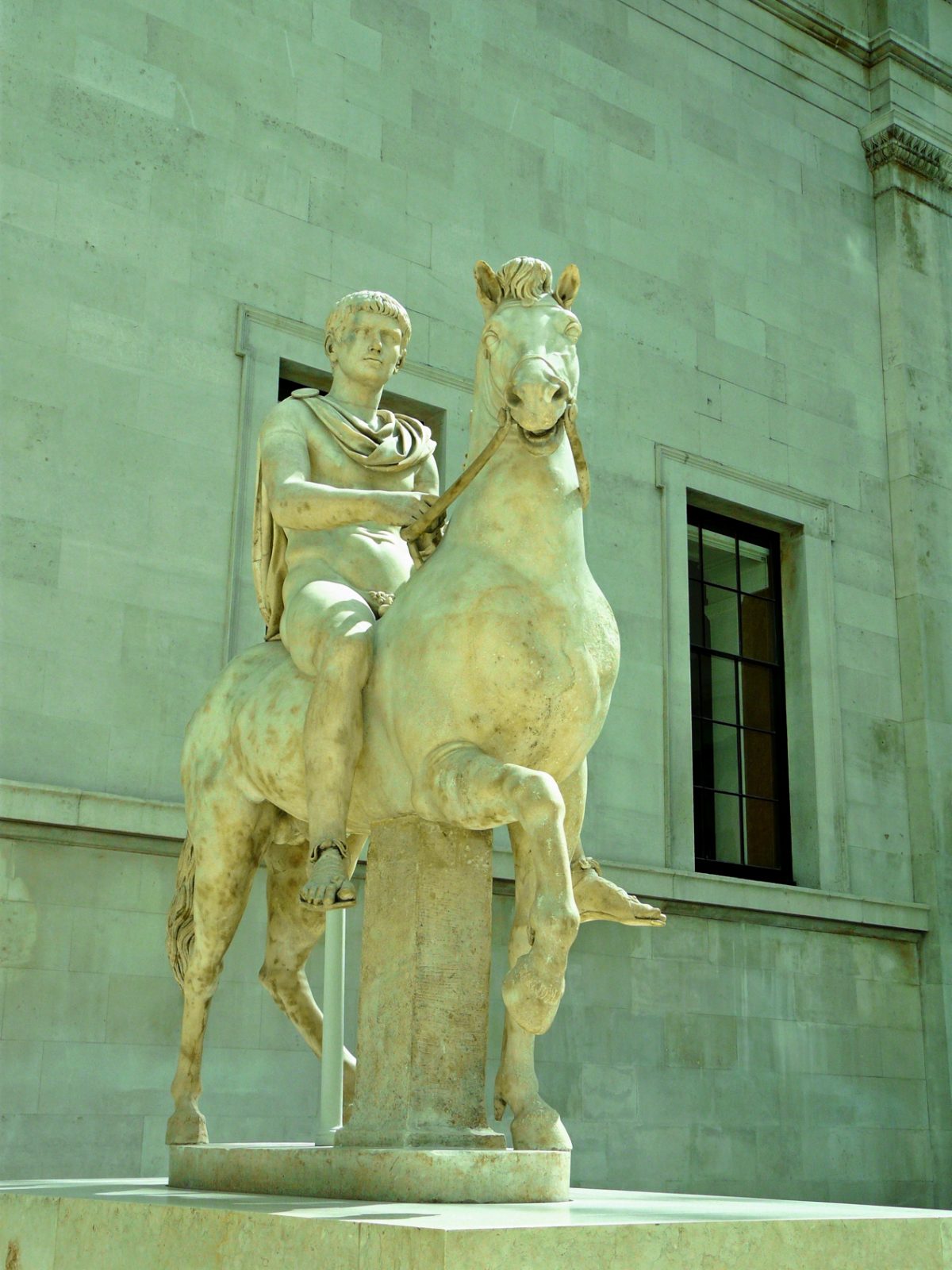 Equestrian statue of Roman prince in London UK