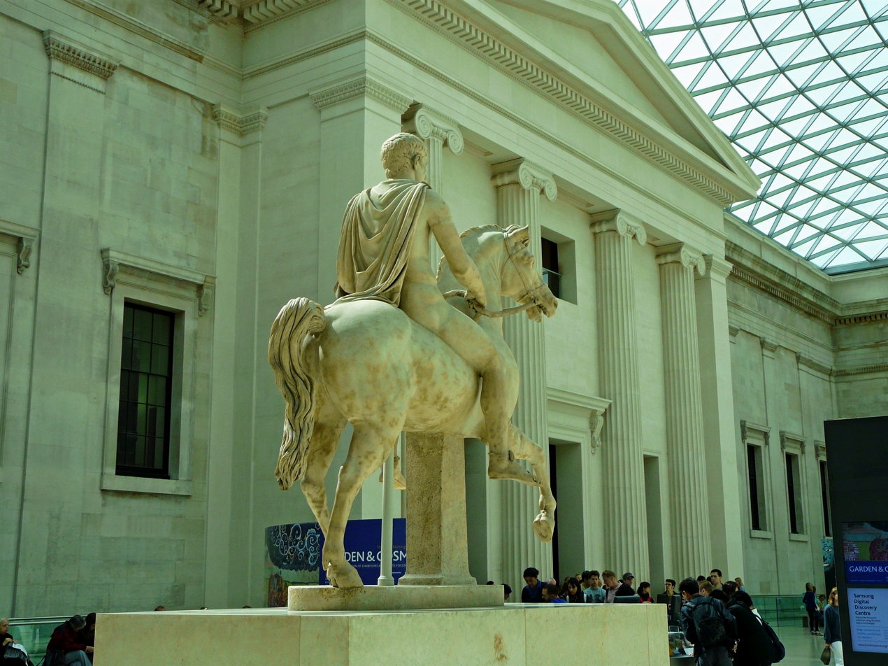 Equestrian statue of Roman prince in London UK