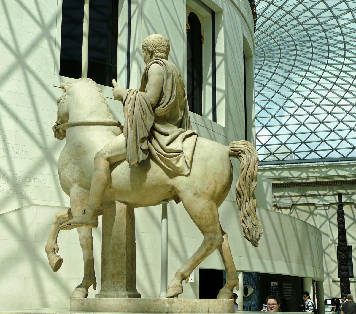 Equestrian statue of Roman prince in London UK