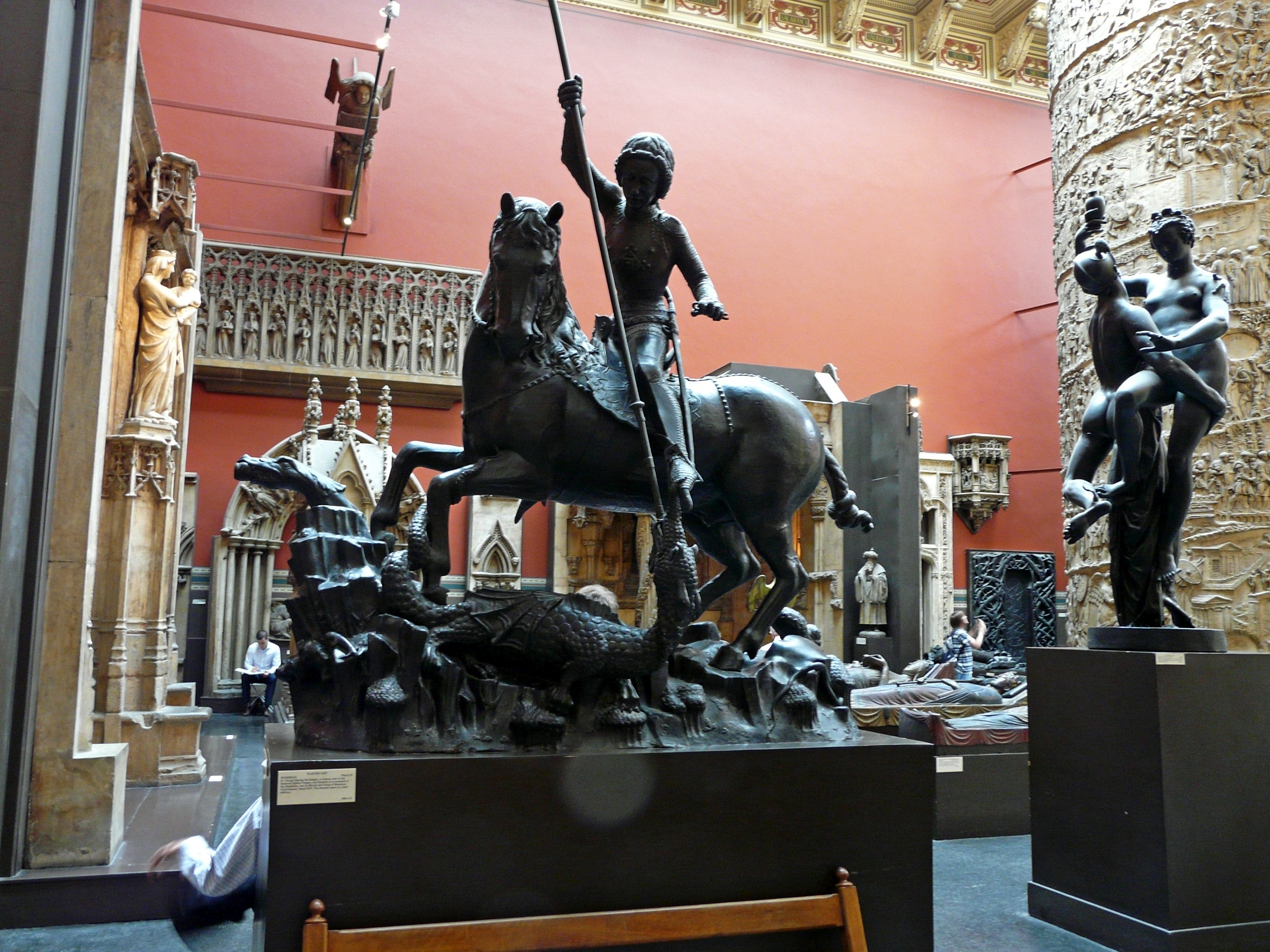 Equestrian statue of Saint George in London UK