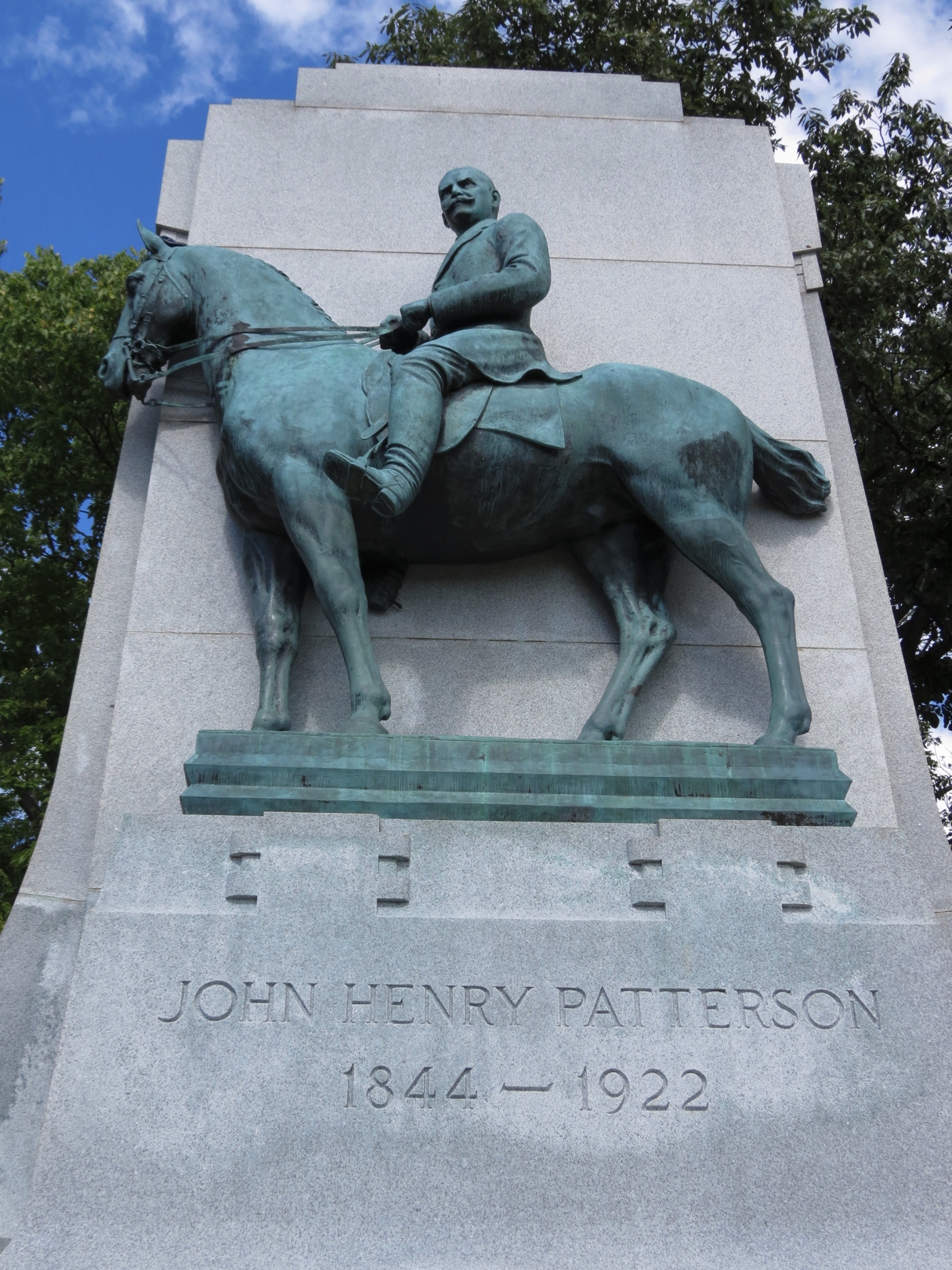 Equestrian statue of John Henry Patterson in OH Dayton US