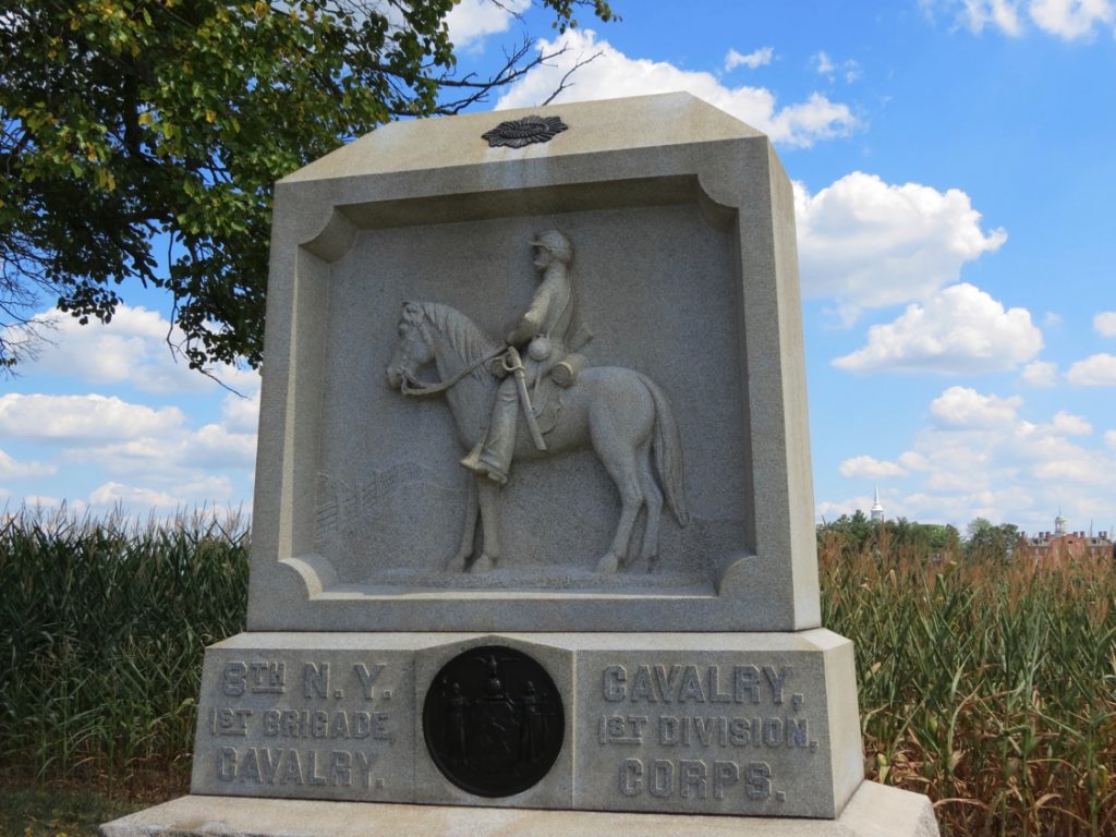 Equestrian statue of Cavalry memorial in PA Gettysburg US