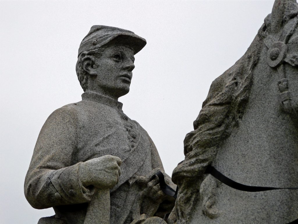 Equestrian statue of Cavalry memorial in PA Gettysburg US