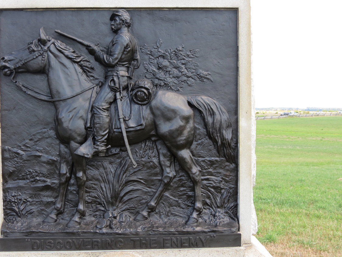 Equestrian statue of Cavalry memorial in PA Gettysburg US