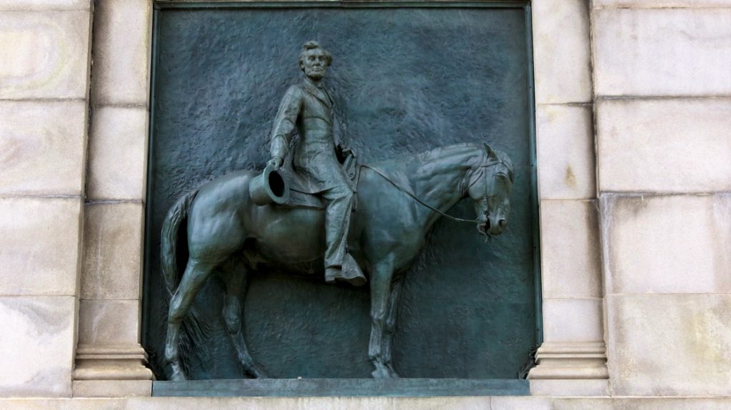 Equestrian statue of Abraham Lincoln in NY New York City US
