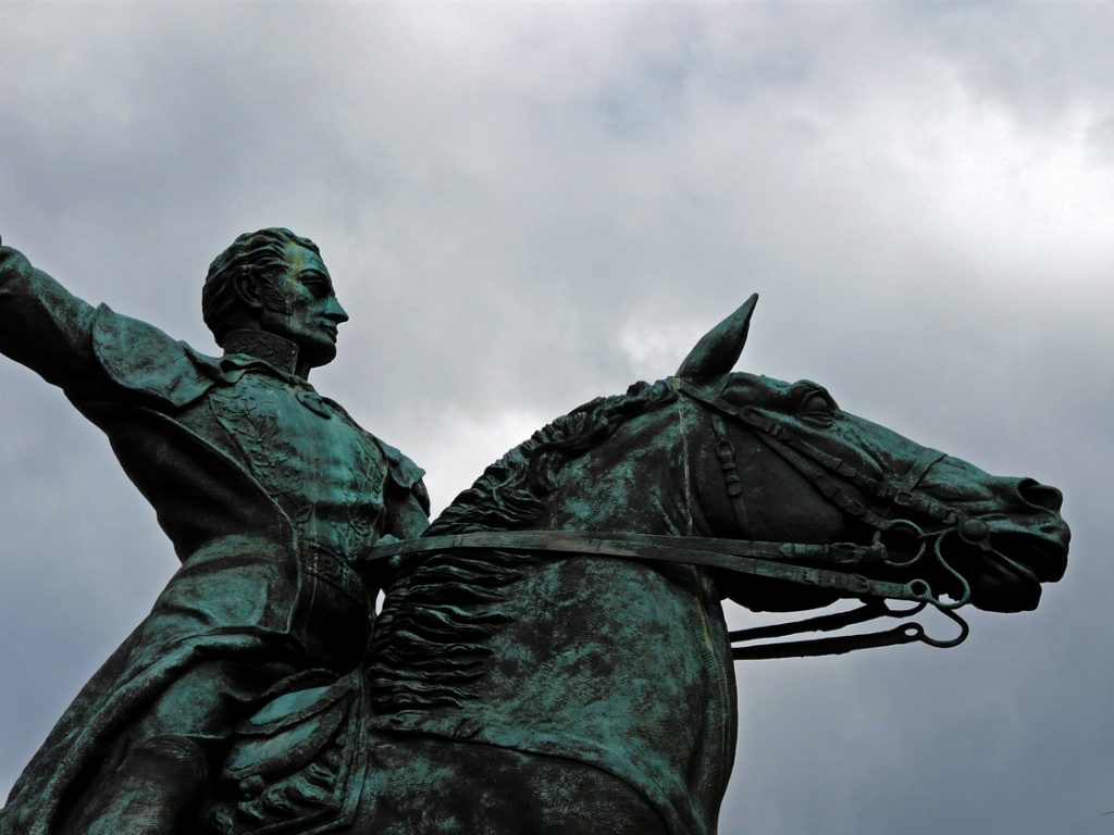 Equestrian statue of Simon Bolivar in Washington D.C. US