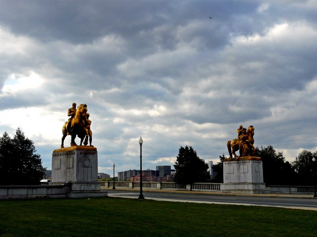 Equestrian statue of Sacrifice and Valor Arts of War in Washington D.C. US