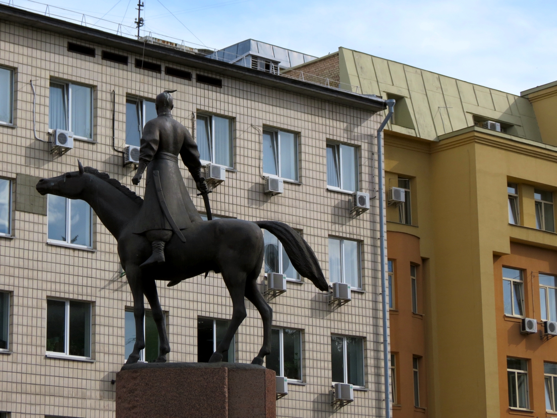 Equestrian statue of Cossack monument in Kiev Ukraine