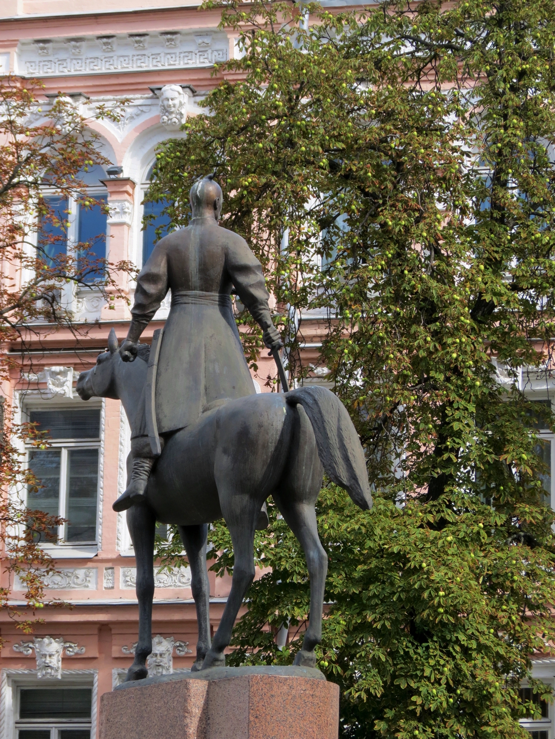 Equestrian statue of Cossack monument in Kiev Ukraine
