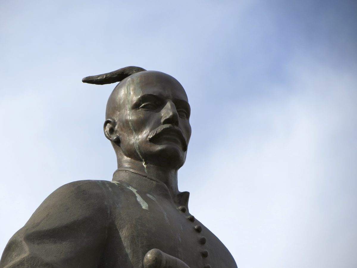 Equestrian statue of Cossack monument in Kiev Ukraine