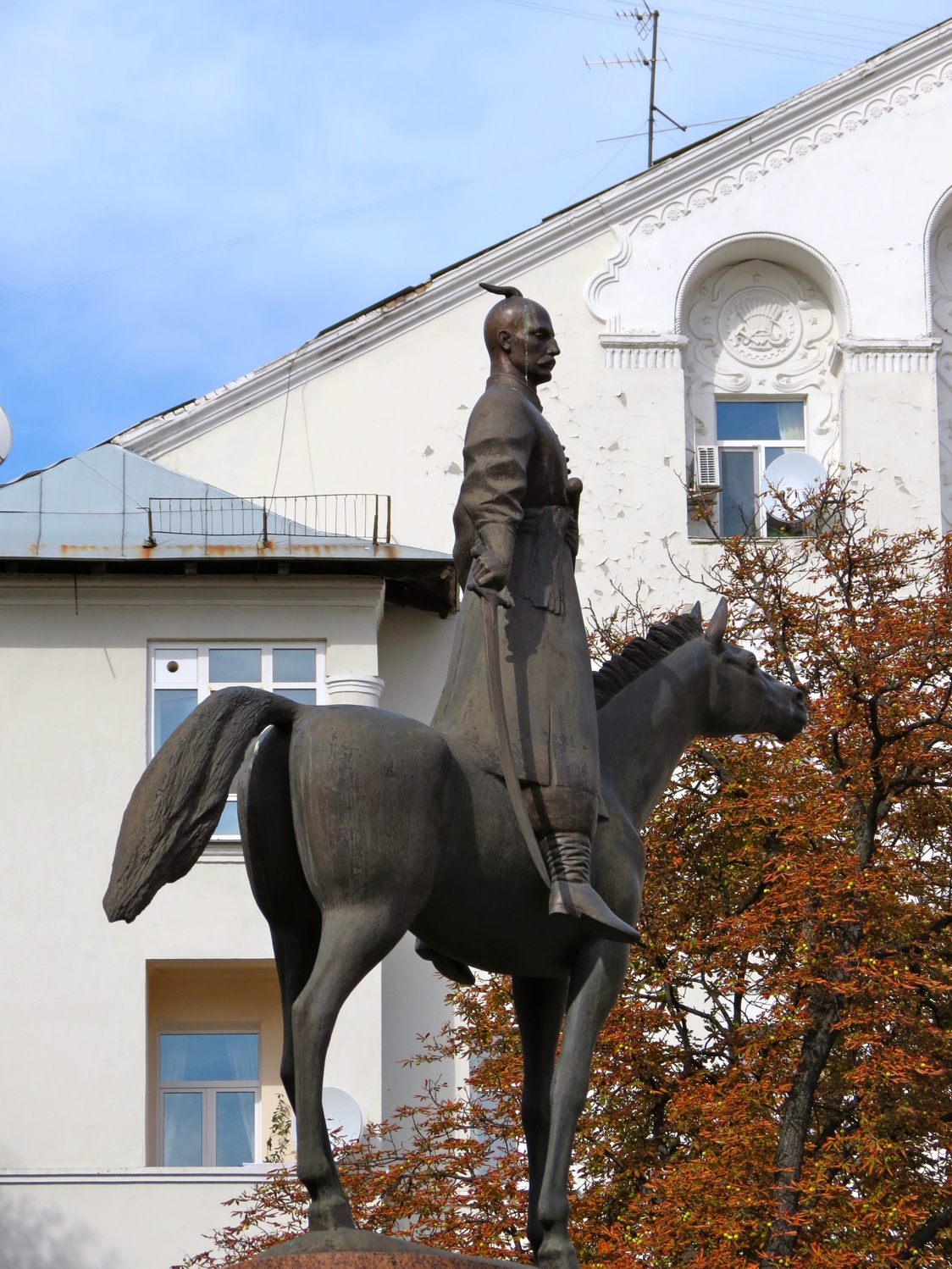 Equestrian statue of Cossack monument in Kiev Ukraine