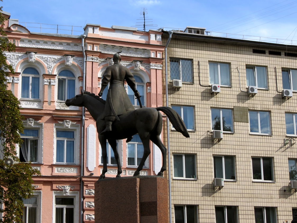 Equestrian statue of Cossack monument in Kiev Ukraine