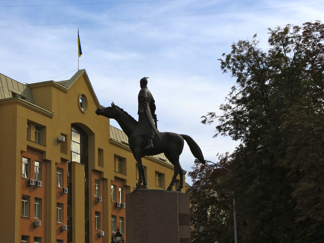Equestrian statue of Cossack monument in Kiev Ukraine