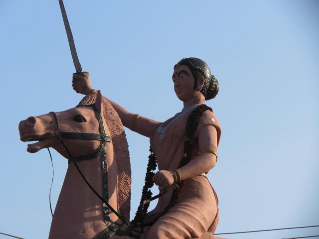 Equestrian statue of Chowta Abbakka in Ullal, Karnataka India