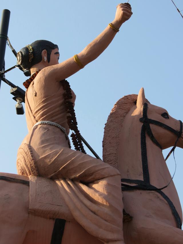 Equestrian statue of Chowta Abbakka in Ullal, Karnataka India