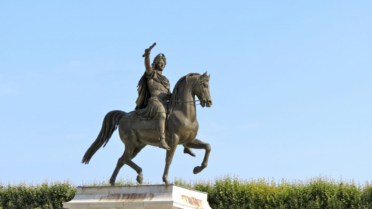 Equestrian statue of Louis XIV in Montpellier France