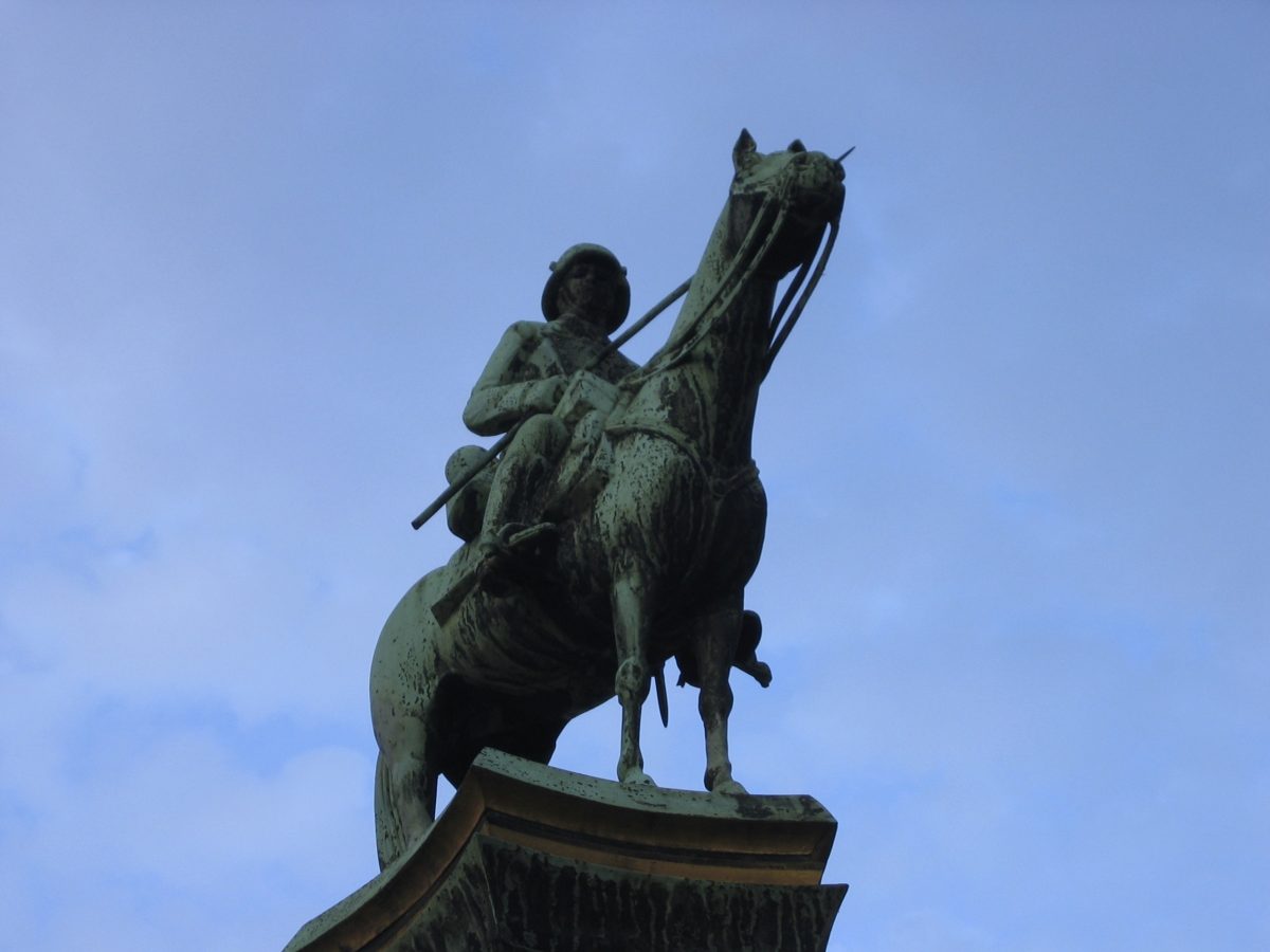 Equestrian statue of Cavalry Memorial in Bayreuth Germany