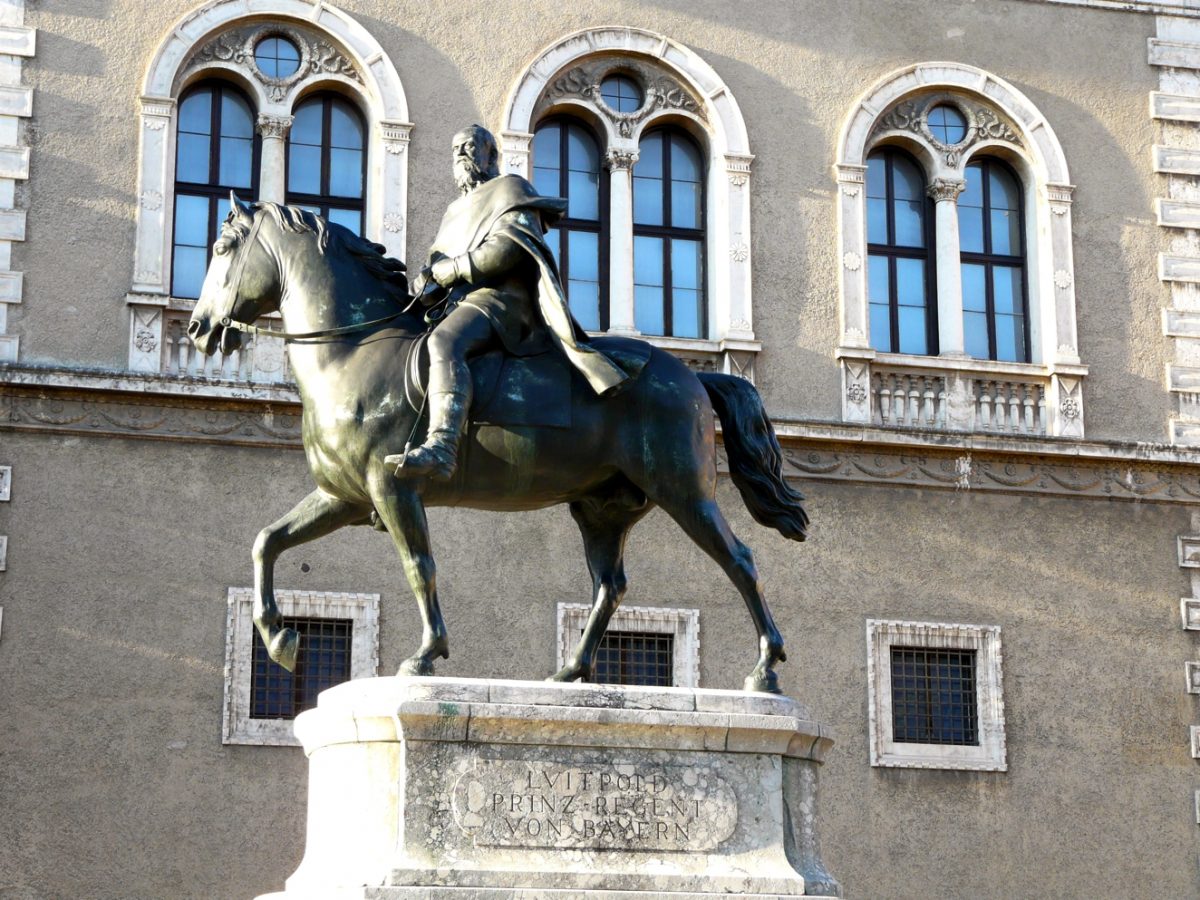 Equestrian statue of Prinz Regent von Bayern Luitpold in Munich Germany