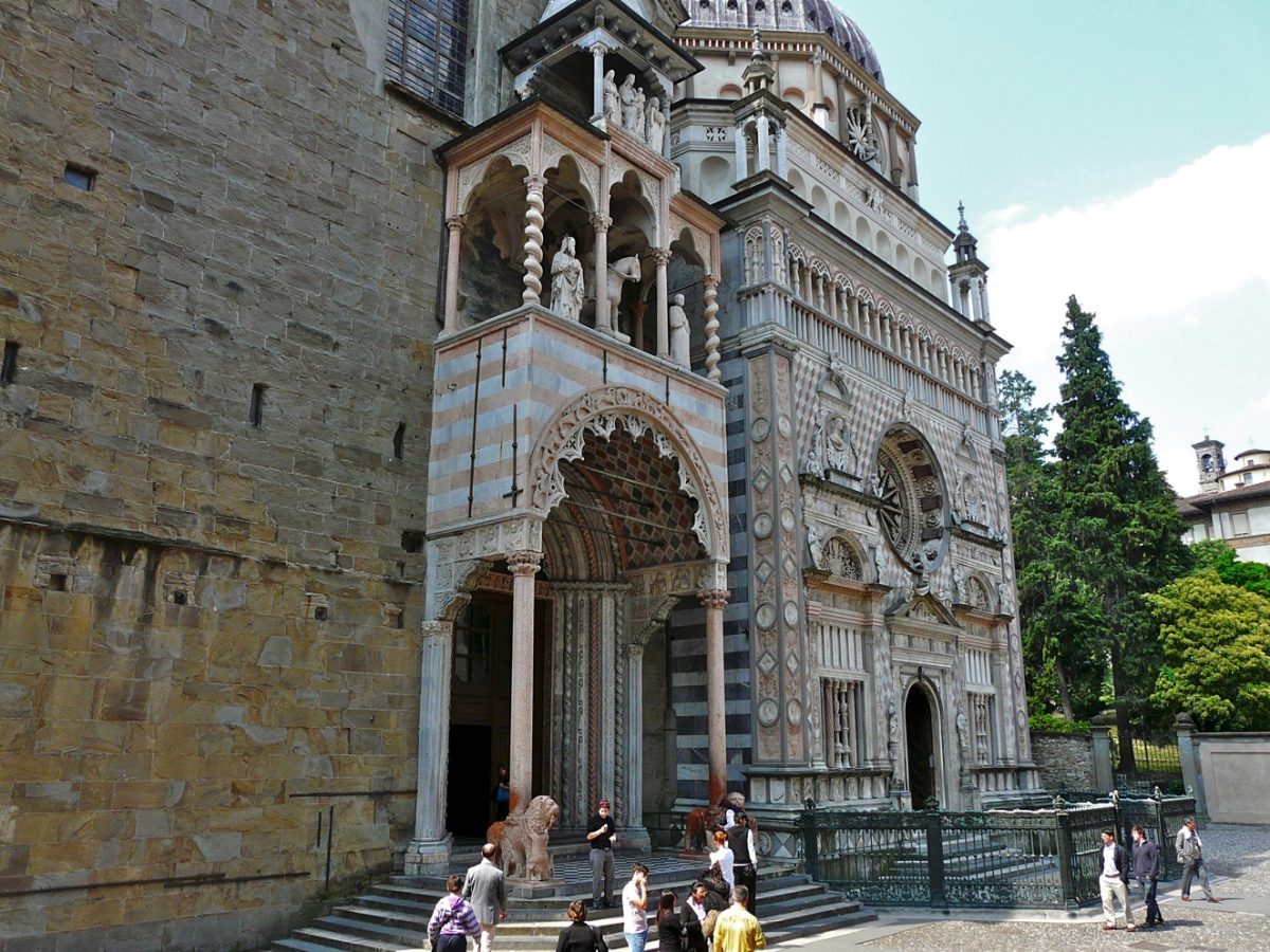 Equestrian statue of Bartolomeo Colleoni in Bergamo Italy