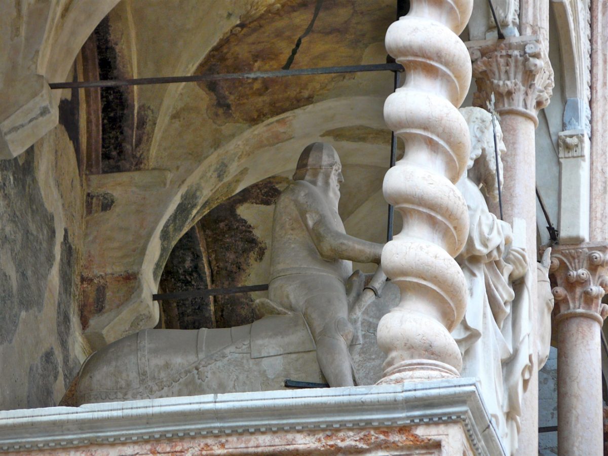 Equestrian statue of Bartolomeo Colleoni in Bergamo Italy