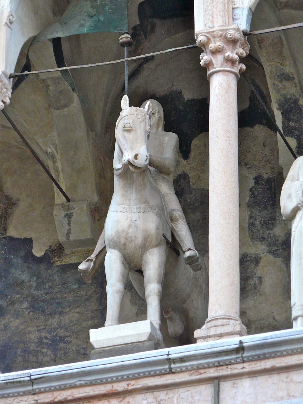 Equestrian statue of Bartolomeo Colleoni in Bergamo Italy
