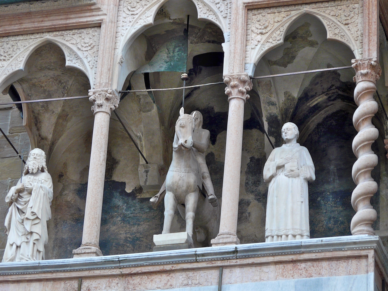 Equestrian statue of Bartolomeo Colleoni in Bergamo Italy