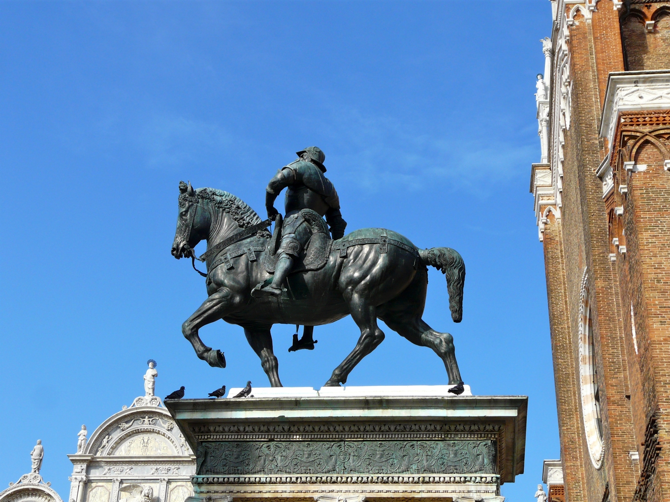 Equestrian statue of Bartolomeo Colleoni in Venice Italy