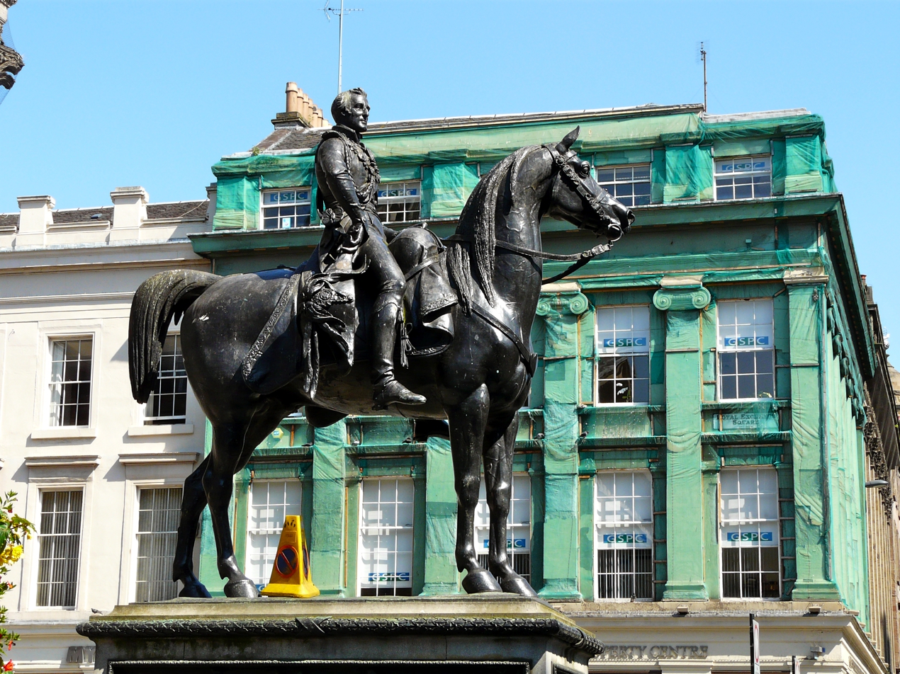 Equestrian statue of Duke of Wellington in Glasgow UK
