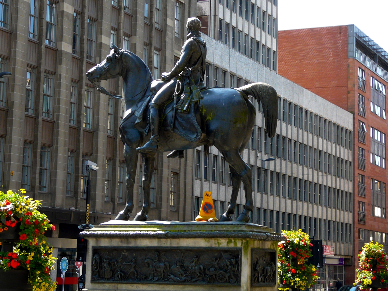 Equestrian statue of Duke of Wellington in Glasgow UK