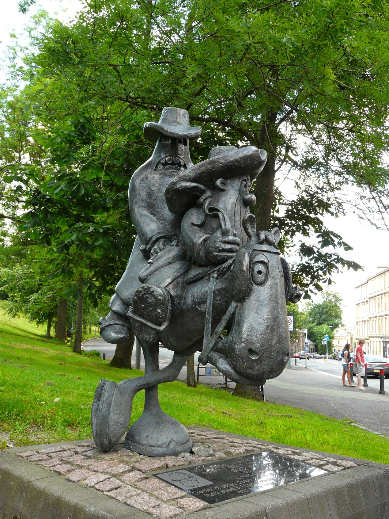 Equestrian statue of Lobey Dosser in Glasgow UK