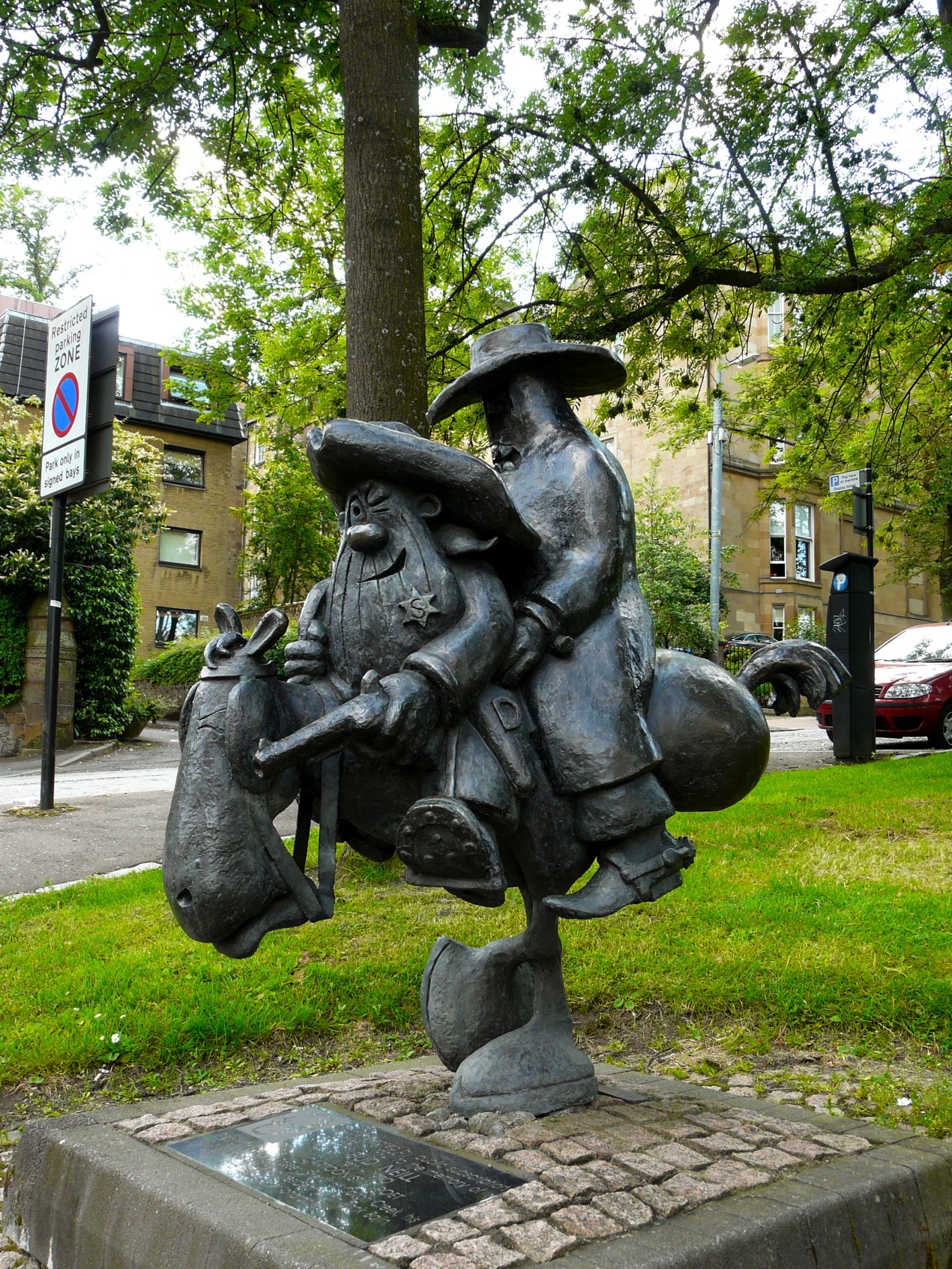 Equestrian statue of Lobey Dosser in Glasgow UK