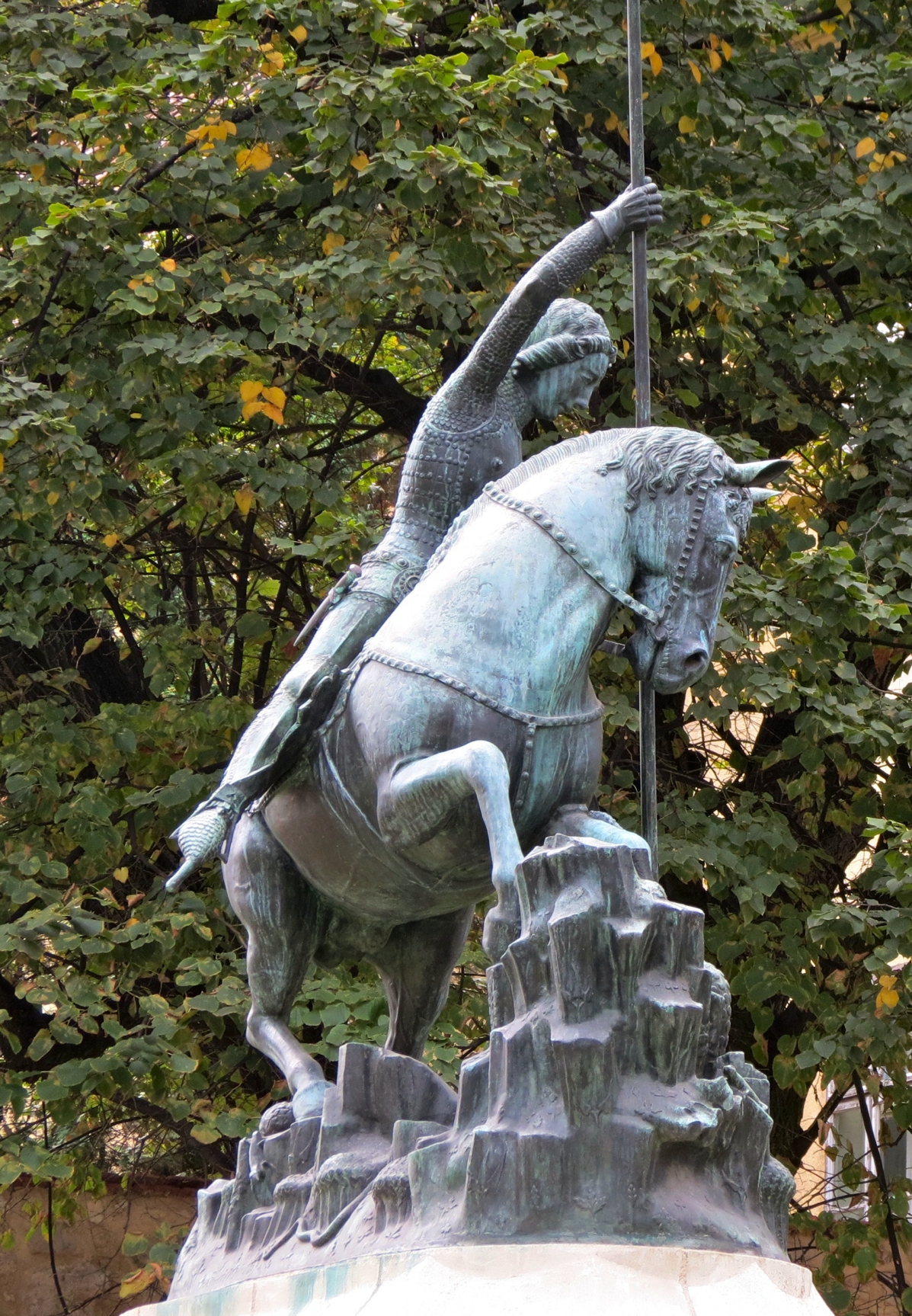Equestrian statue of Saint George in Cluj-Napoca Romania