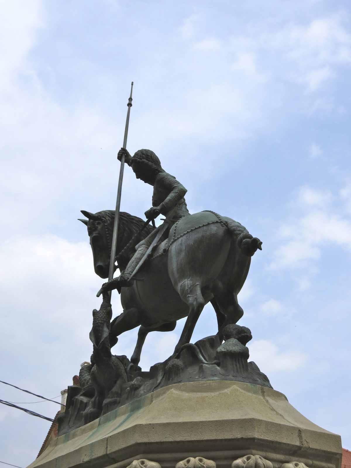 Equestrian statue of Saint George in Cluj-Napoca Romania
