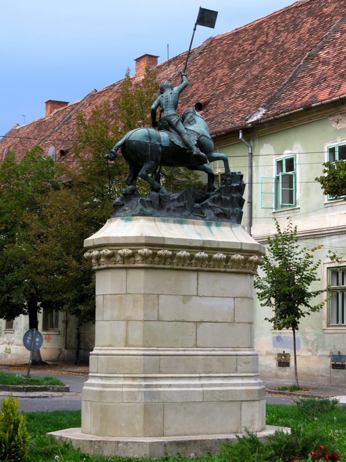Equestrian statue of Saint George in Cluj-Napoca Romania