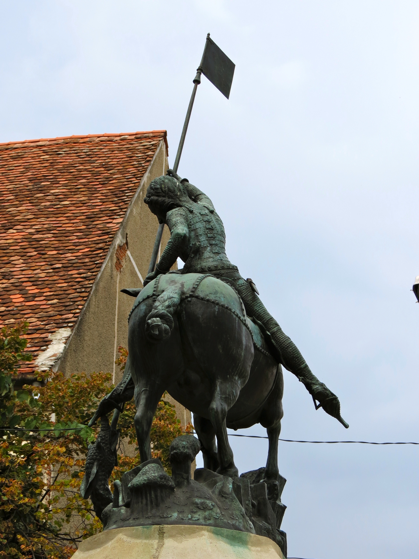 Equestrian statue of Saint George in Cluj-Napoca Romania