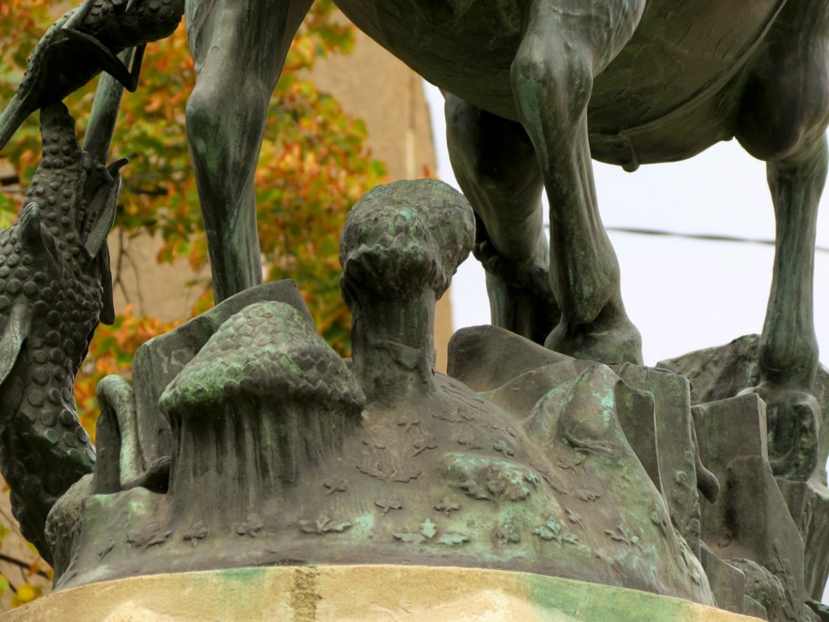 Equestrian statue of Saint George in Cluj-Napoca Romania