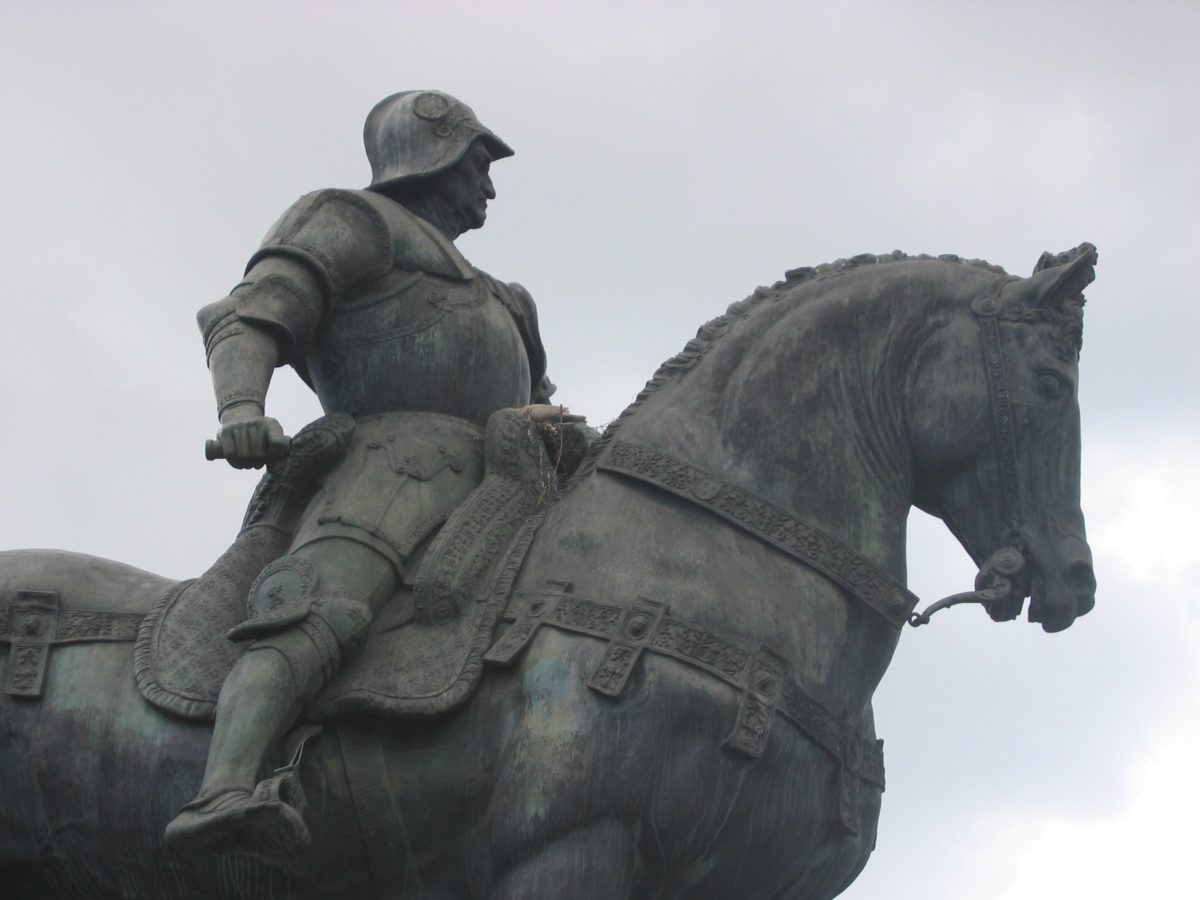 Equestrian statue of Bartolomeo Colleoni in Szczecin Poland